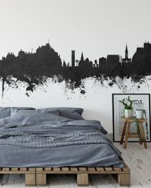 Jersey Channel Islands Skyline Black & White Wallpaper - Custom Fit ...