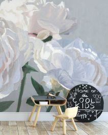 Essence of June Gray Wallpaper – Floral Elegance Decor