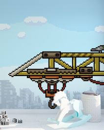 Pixel Crane Wallpaper – Artistic and Modern Decor