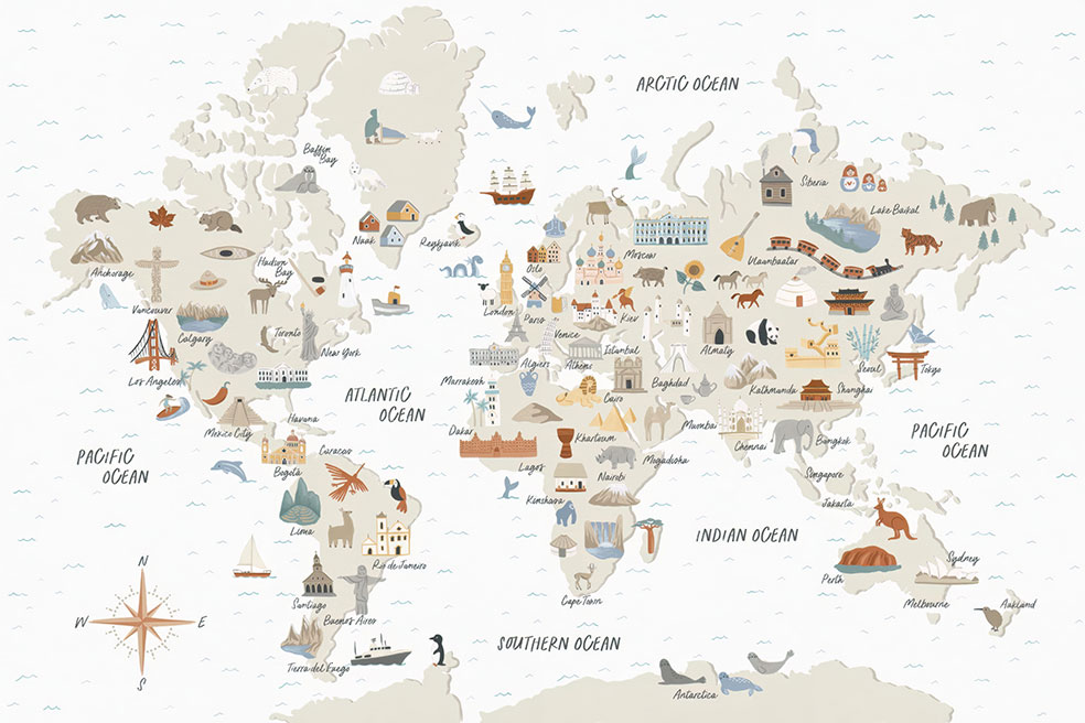 All Around The World Wallpaper - Intricate World Map