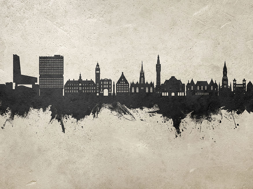 Lille France Skyline Concrete Wallpaper - Eco Friendly