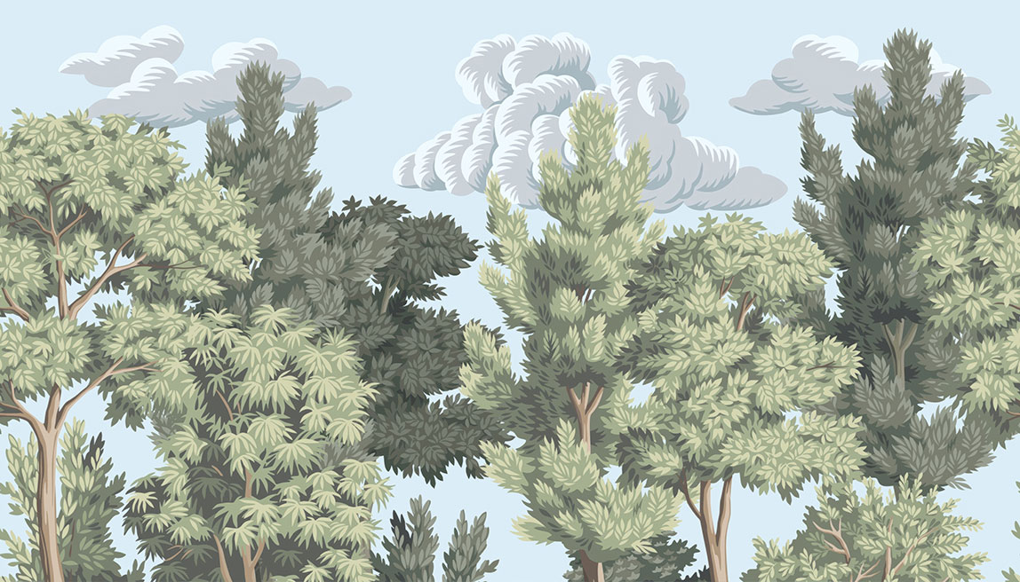 Incoming Cloudy Weather Peel and Stick Wallpaper for Living Room, Bedroom
