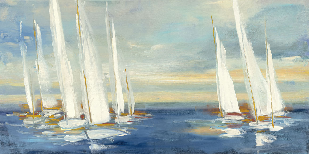 Regatta Sunset Wallpaper – Nautical Sunset Decor Walls Forever