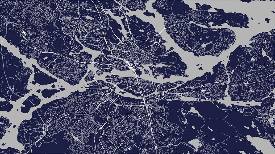Map of Stockholm Wallpaper – Urban and Modern Decor