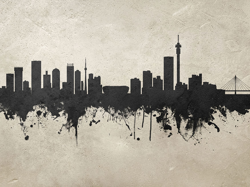Johannesburg Skyline Concrete Wallpaper Walls Forever